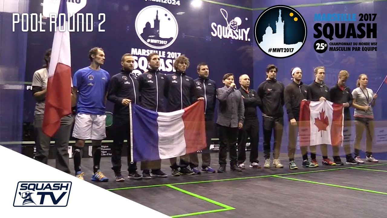 Squash: France v Canada - Men's World Team Champs 2017 - Pool Rd 2 ...