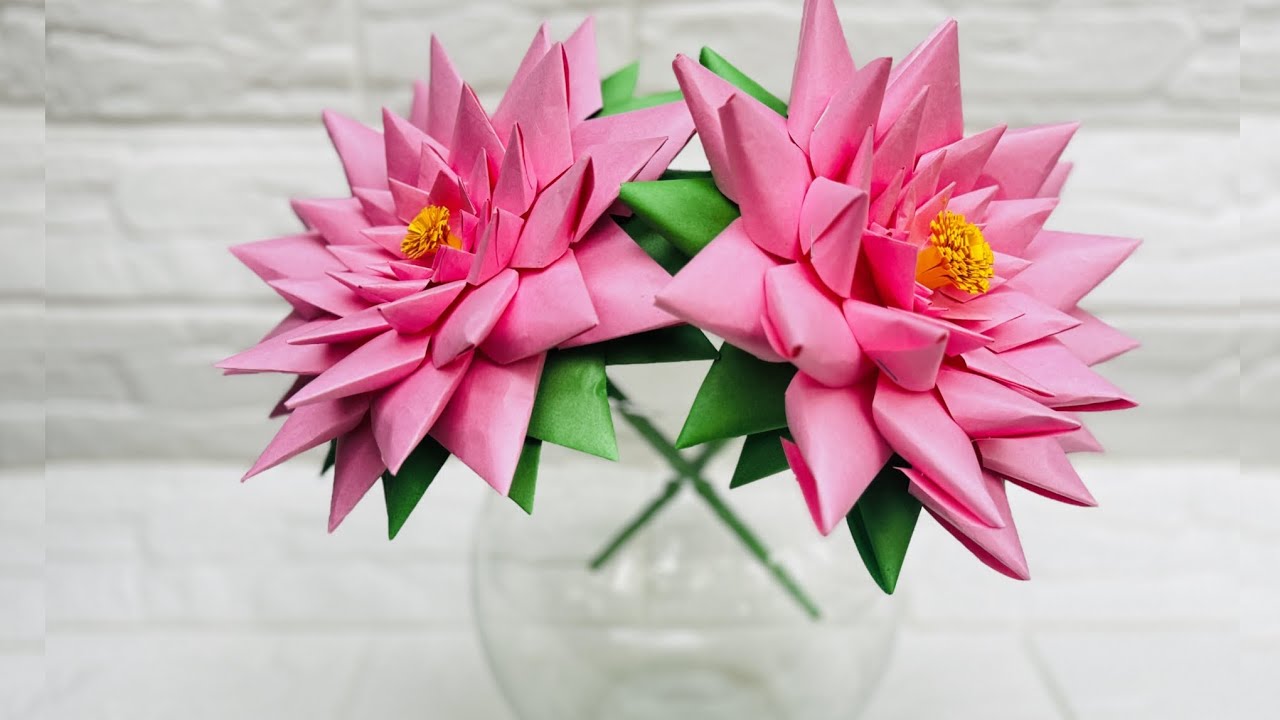DIY Lotus Flower Making Idea 🪷 | How To Make Paper Origami Lotus | DIY ...