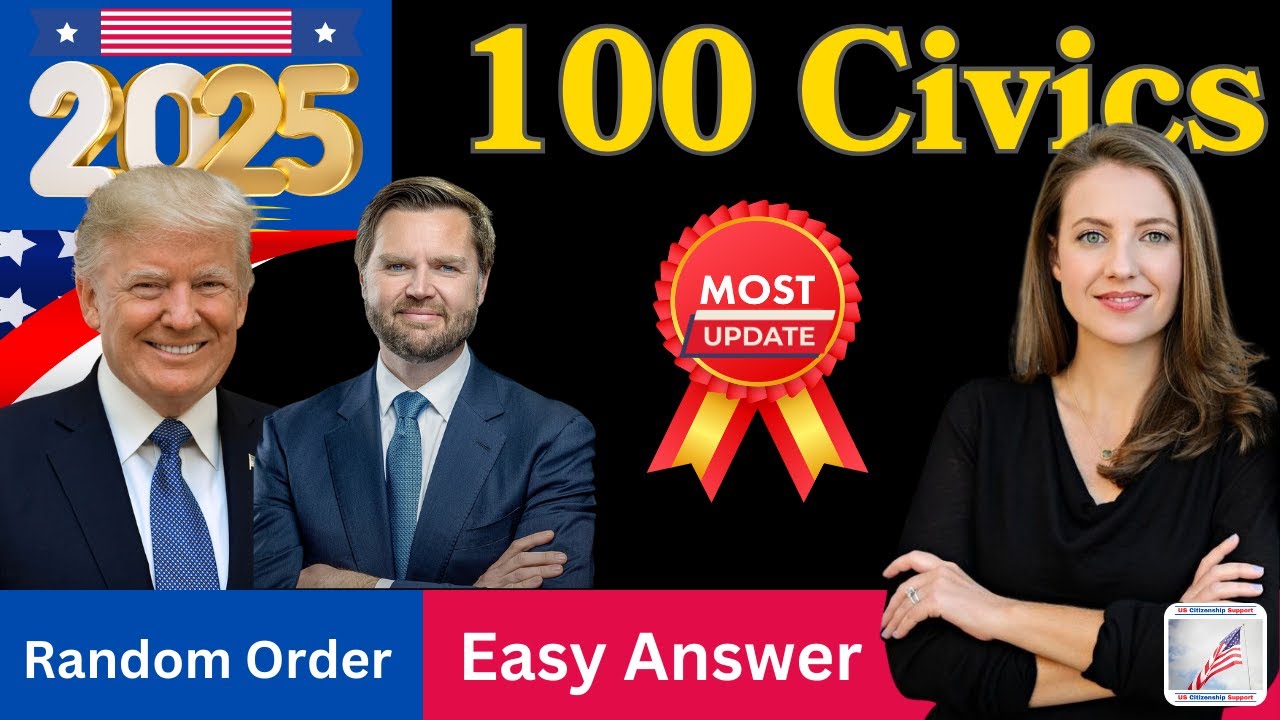 100 Civics Questions 2025 for the US Citizenship Interview In random ...