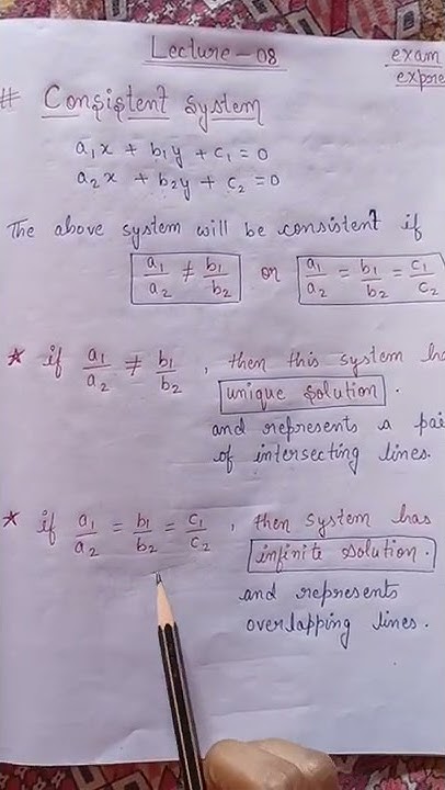 #shorts | infinite solution | condition of infinite solution | linear ...