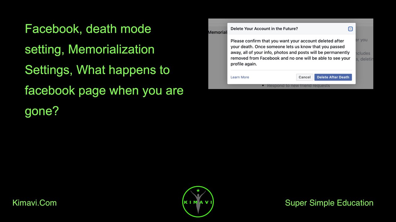 Facebook, death mode setting, Memorialization Settings, What happens to ...