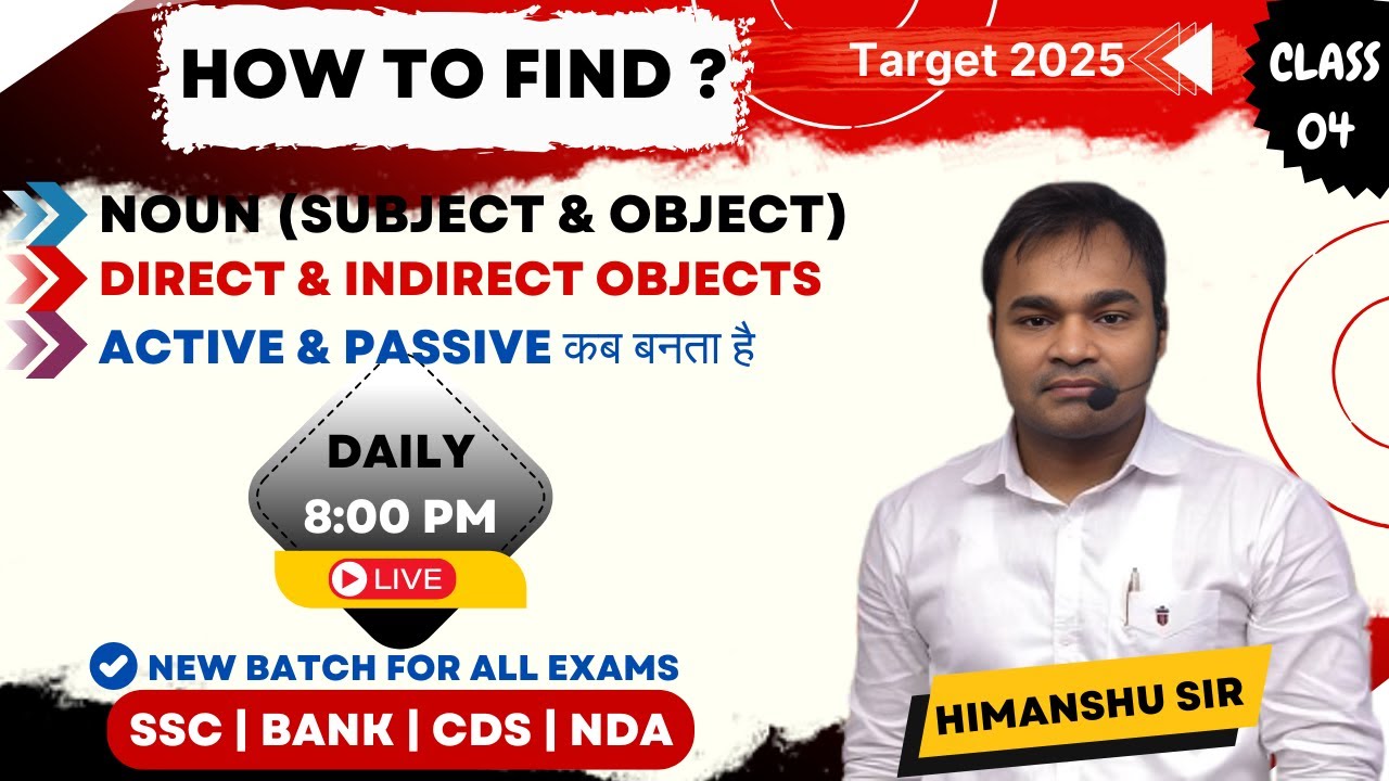 How to find a Noun, Subject & Object - Basics of Active & Passive ...