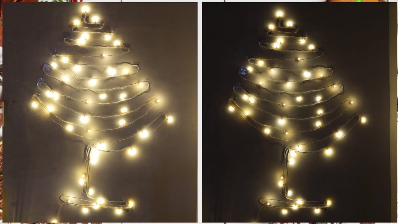 DIY Simple Christmas Tree Making With Fairy Lights || DIY Christmas ...