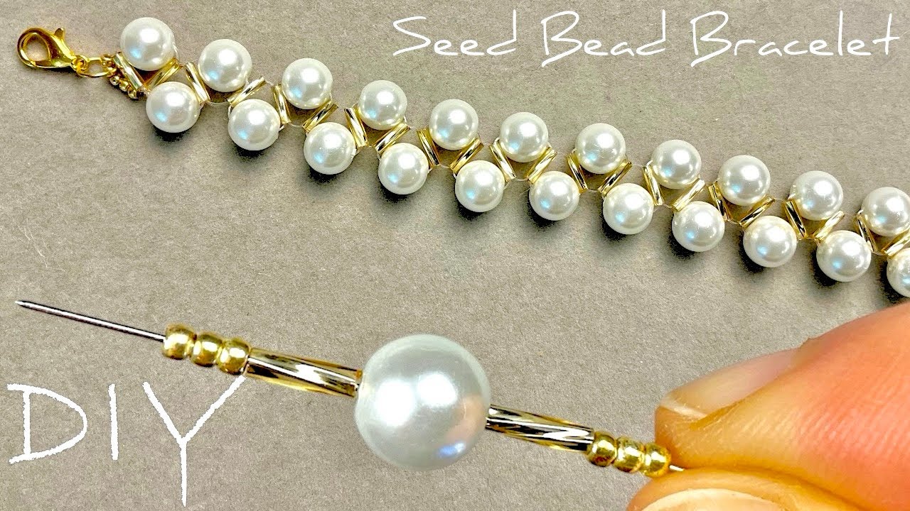 Bugle Bead Bracelet Making: Pearl Bracelet Tutorial | Beading Tutorials ...