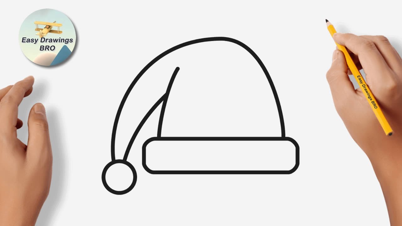 How to draw Santa Claus hat | How to draw Christmas hat | Easy ...