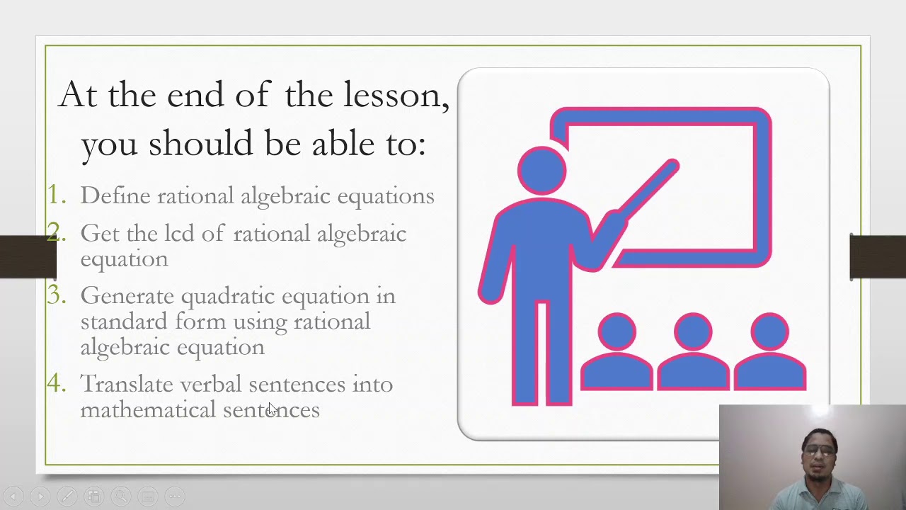 RATIONAL ALGEBRAIC EQUATION & VERBAL SENTENCES TO MATHEMATICAL ...