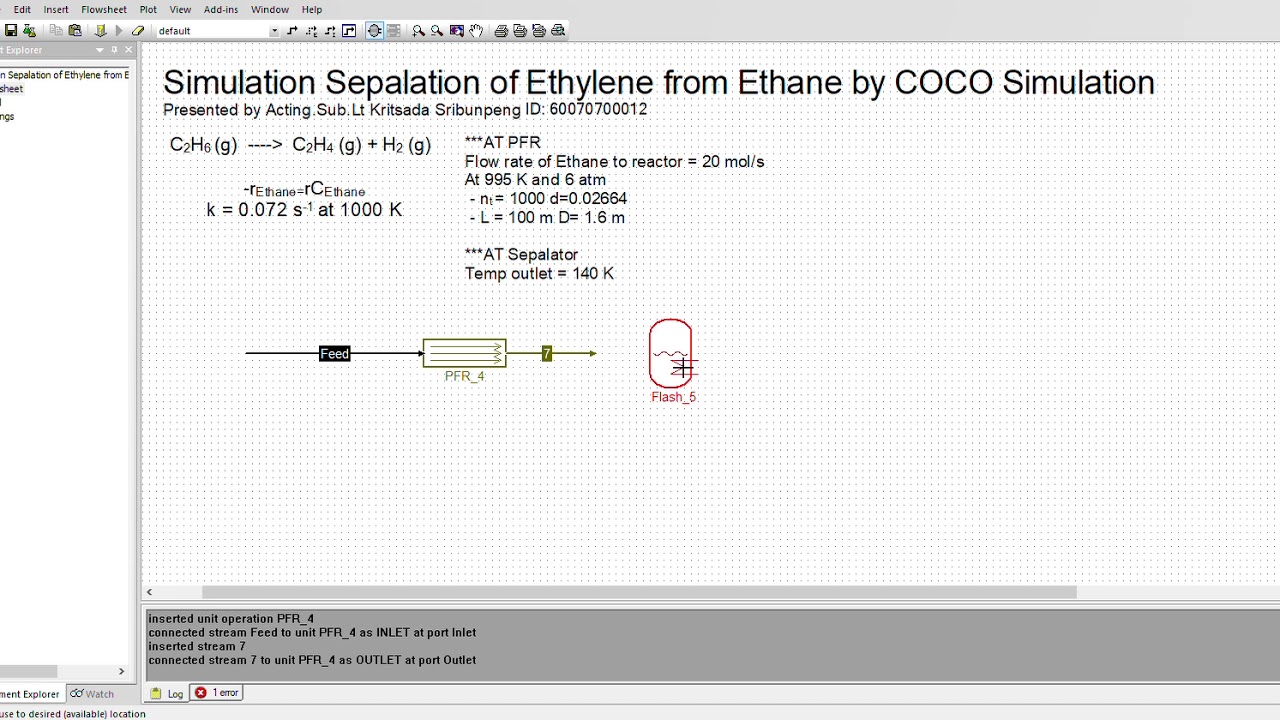 Simulation Sepalation of Ethylene from Ethane by COCO Simulation - YouTube