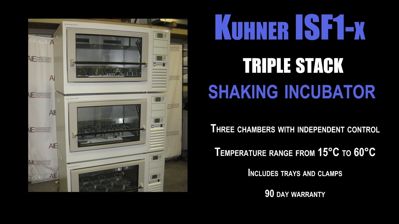 Kuhner ISF1 X stacked incubator shaker (4814F SHAKER) - YouTube