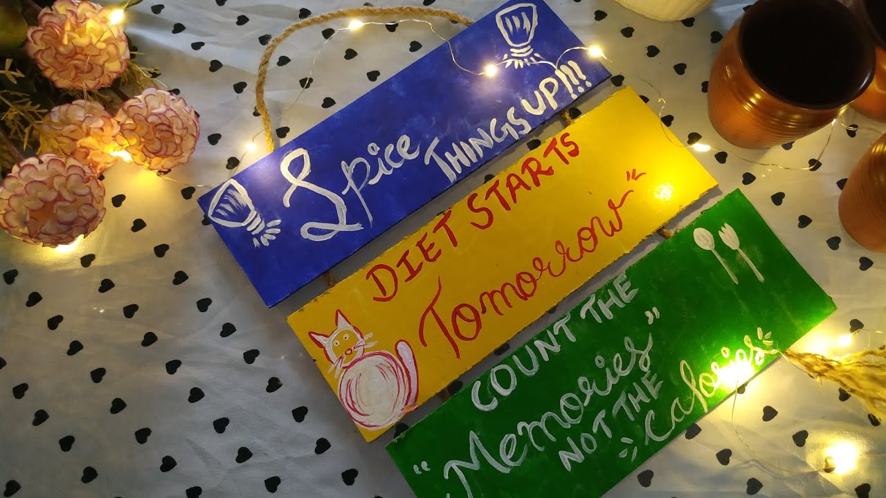 Kitchen Decor|Wall Hanging|DIY|Kitchen Quotes. - YouTube