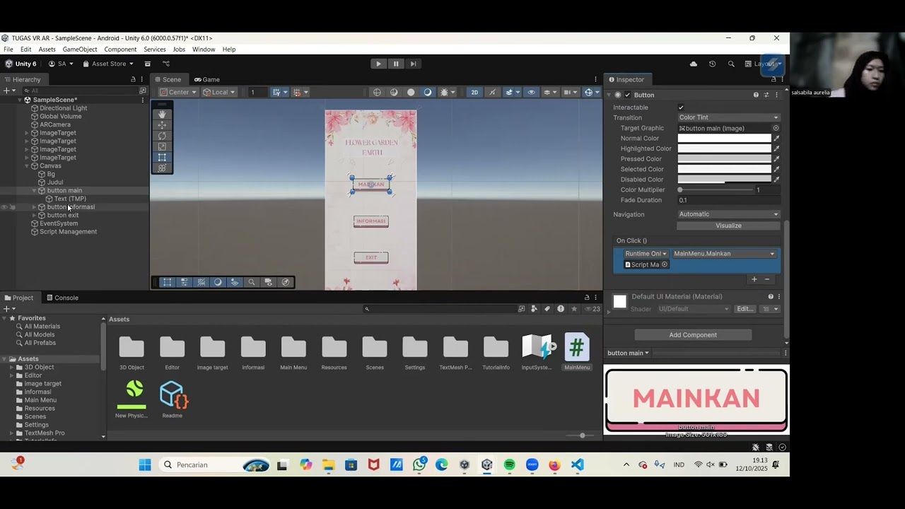 Cara Membuat Hyperlink pada Menu AR Menggunakan Unity - YouTube
