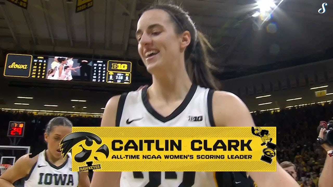 CAITLIN CLARK BREAKS THE ALL-TIME NCAA WOMENS SCORING RECORD! 🔥 - YouTube