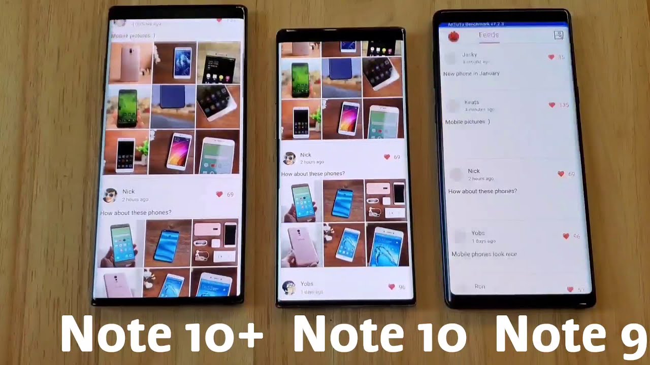 Test of Samsung Galaxy Note9 Vs Note10 Vs Note10 Plus ( Benchmark Time ...