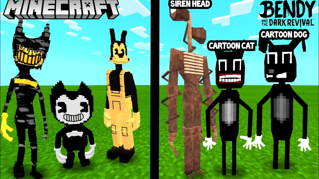 Bendy and the Ink Machine Mod VS Cartoon Cat Mod (BATIM Minecraft | Mod ...