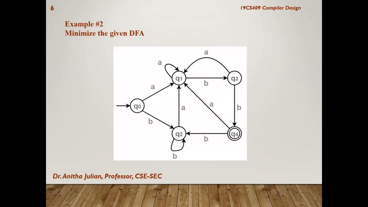 Minimization of Deterministic Finite Automaton - Example 2 - YouTube