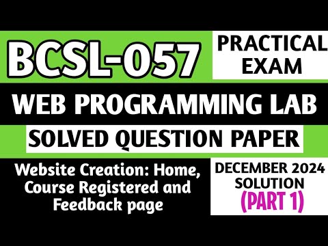 P1- BCSL 057 Practical Exam | BCSL57 Solved Question Paper | BCSL057 Important Viva Questions ...