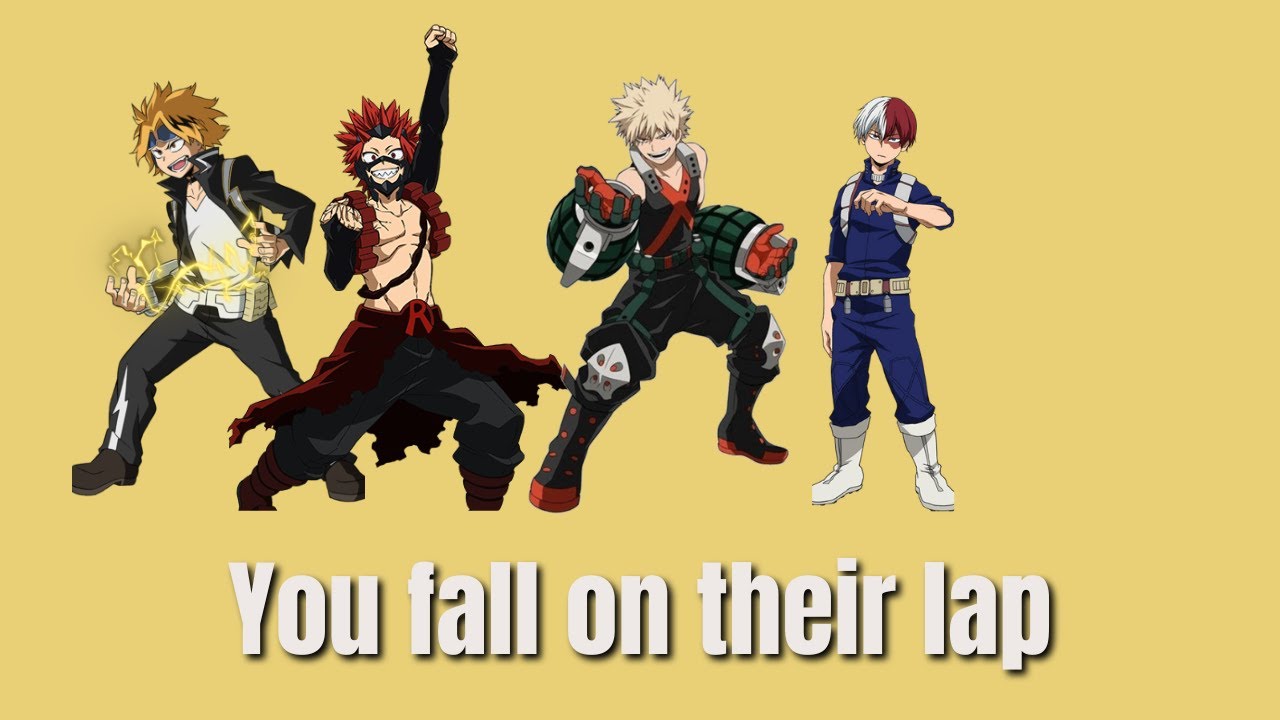 You fall on their lap - mha x Listener - YouTube