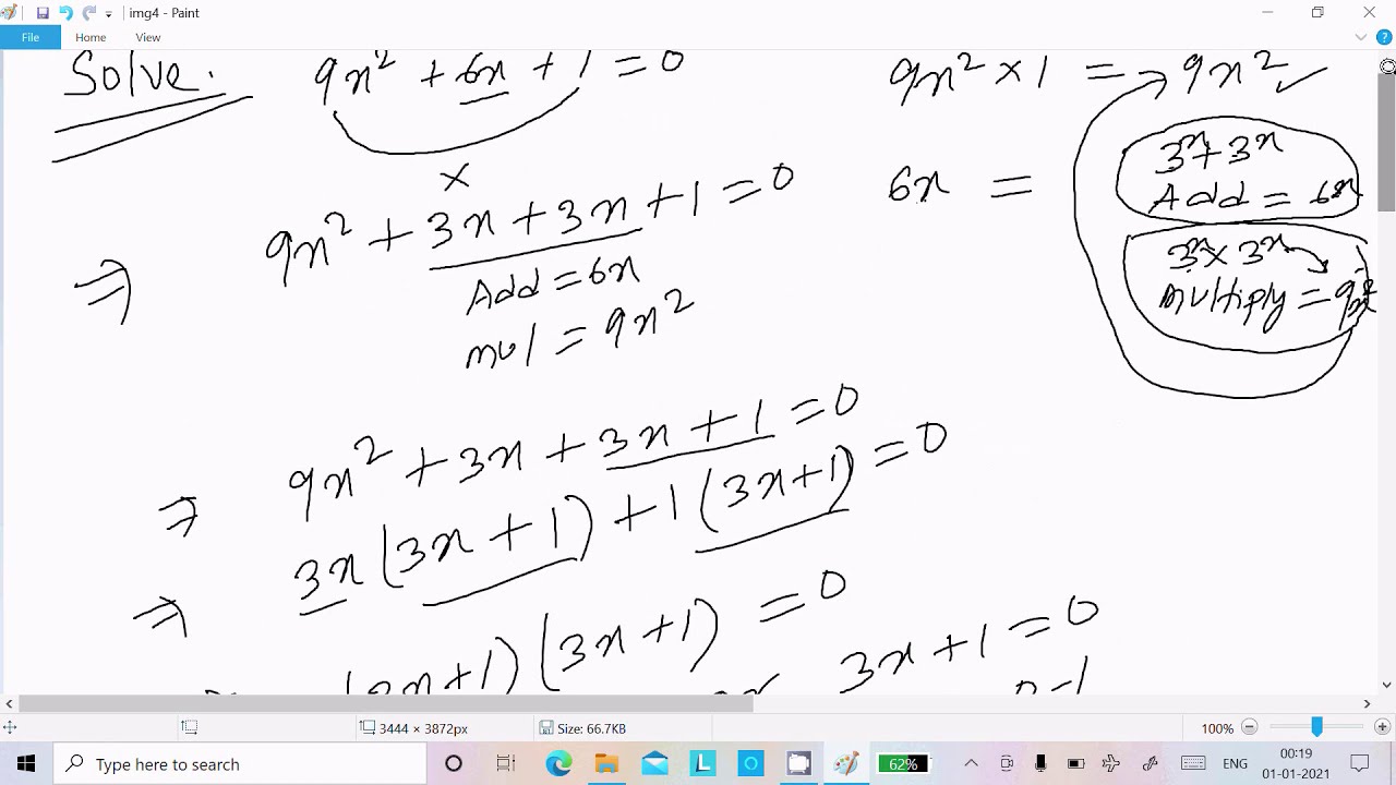Solve 9x 2 6x 1 0 YouTube