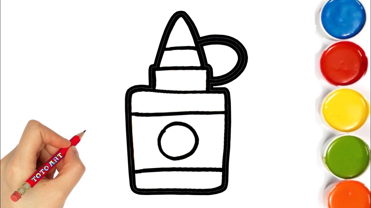 How to draw Glue Bottle -Colouring for Kids & Toddlers |Draw, Paint and ...