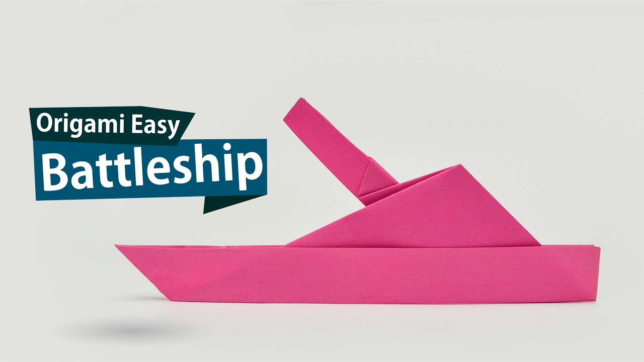 Origami Battleship - How to Make a Simple Origami Boat - Paper Ship ...