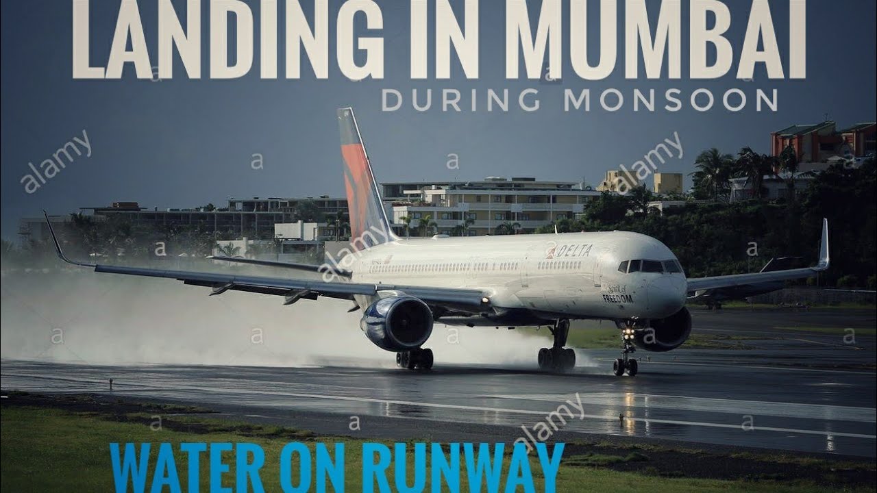 WATER ON RUNWAY | Landing in Mumbai during Monsoon!! - YouTube