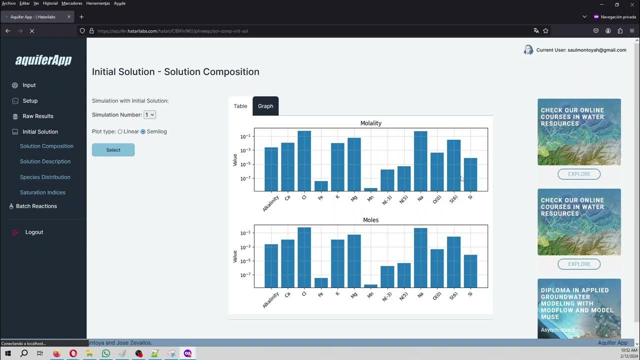 Seawater speciation modeling on cloud with Aquifer App and Phreeqc ...