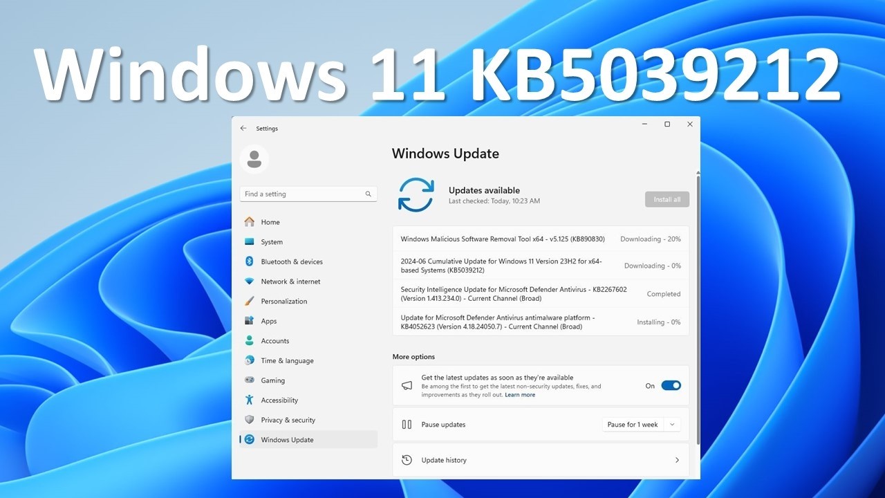 Windows 11 KB5039212 | June 2024 Patch Tuesday Update | OS build 22631. ...