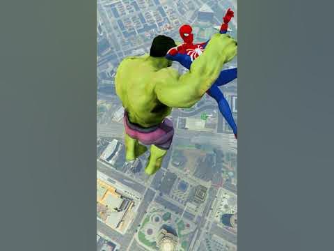GTA V Spiderman vs Hulk crazy epic water ragdolls attack jump fails epi ...