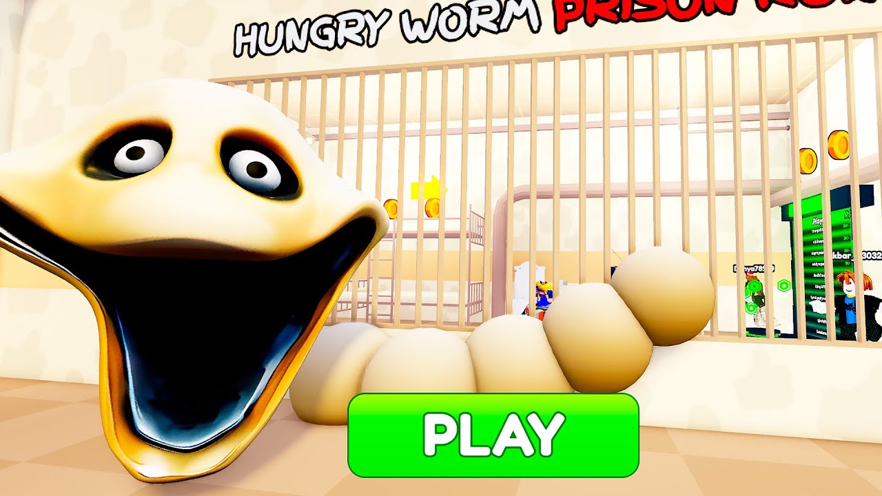 HUNGRY WORM PRISON RUN OBBY ROBLOX - YouTube