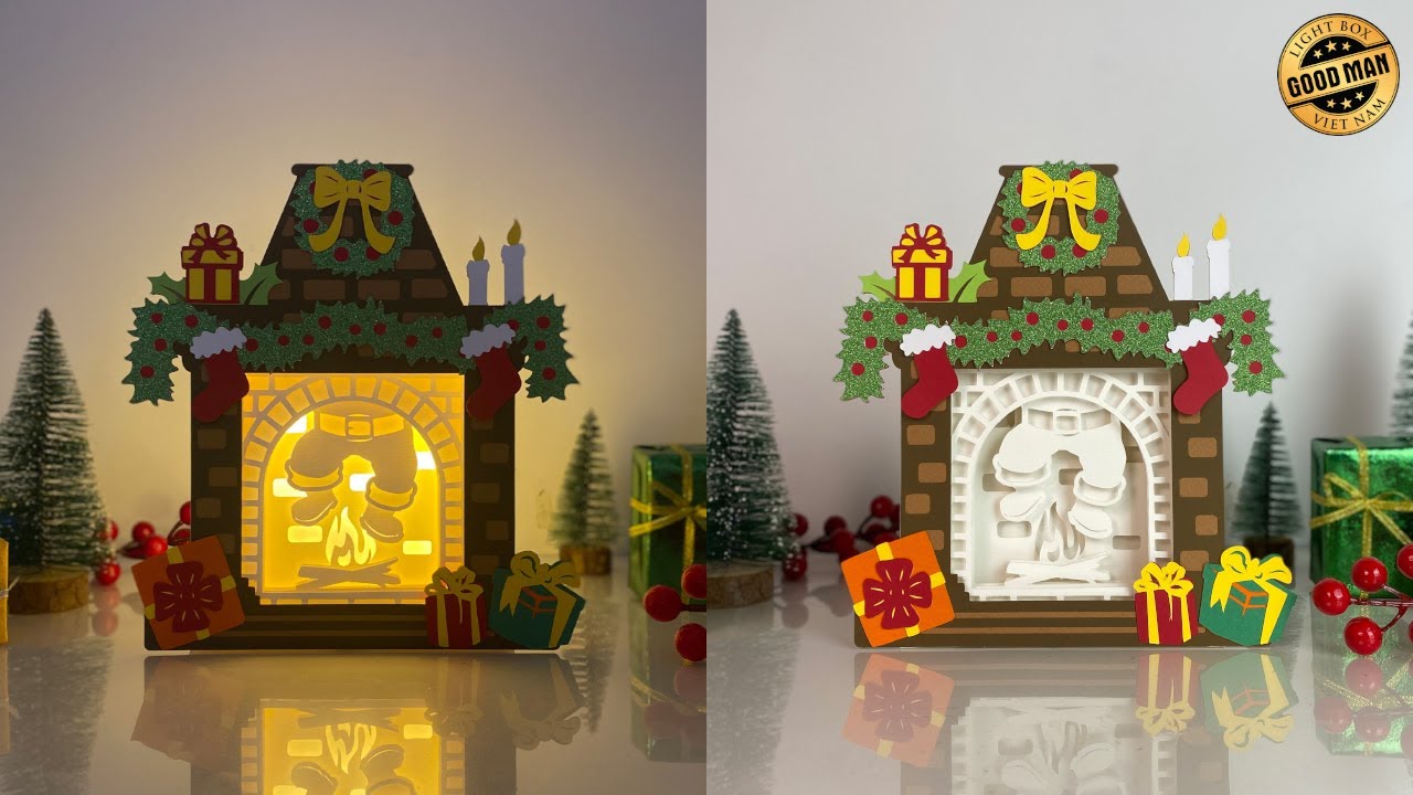 How To Make Paper Cut Fireplace Box - YouTube