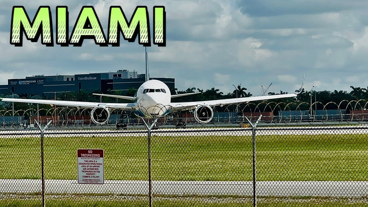 Morning MIAMI PLANE SPOTTING | runway 9 | aircraft information | - YouTube
