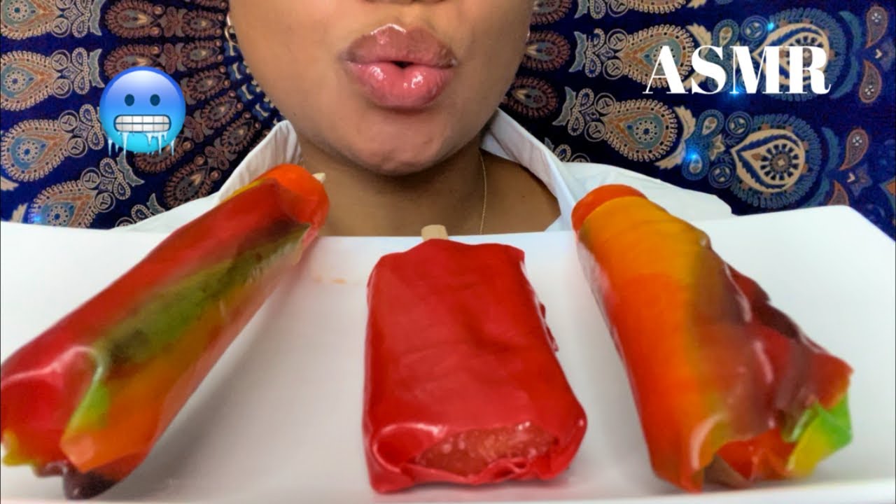 ASMR | Frozen Fruit Roll up pops 🤌🏽 - YouTube