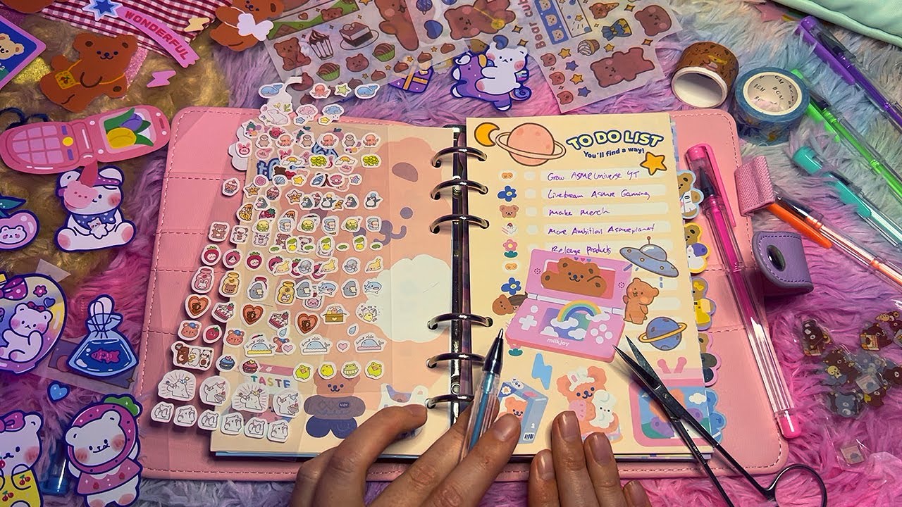 ASMR New Year Journal with Me (Whispering, Stickers, Writing etc) - YouTube