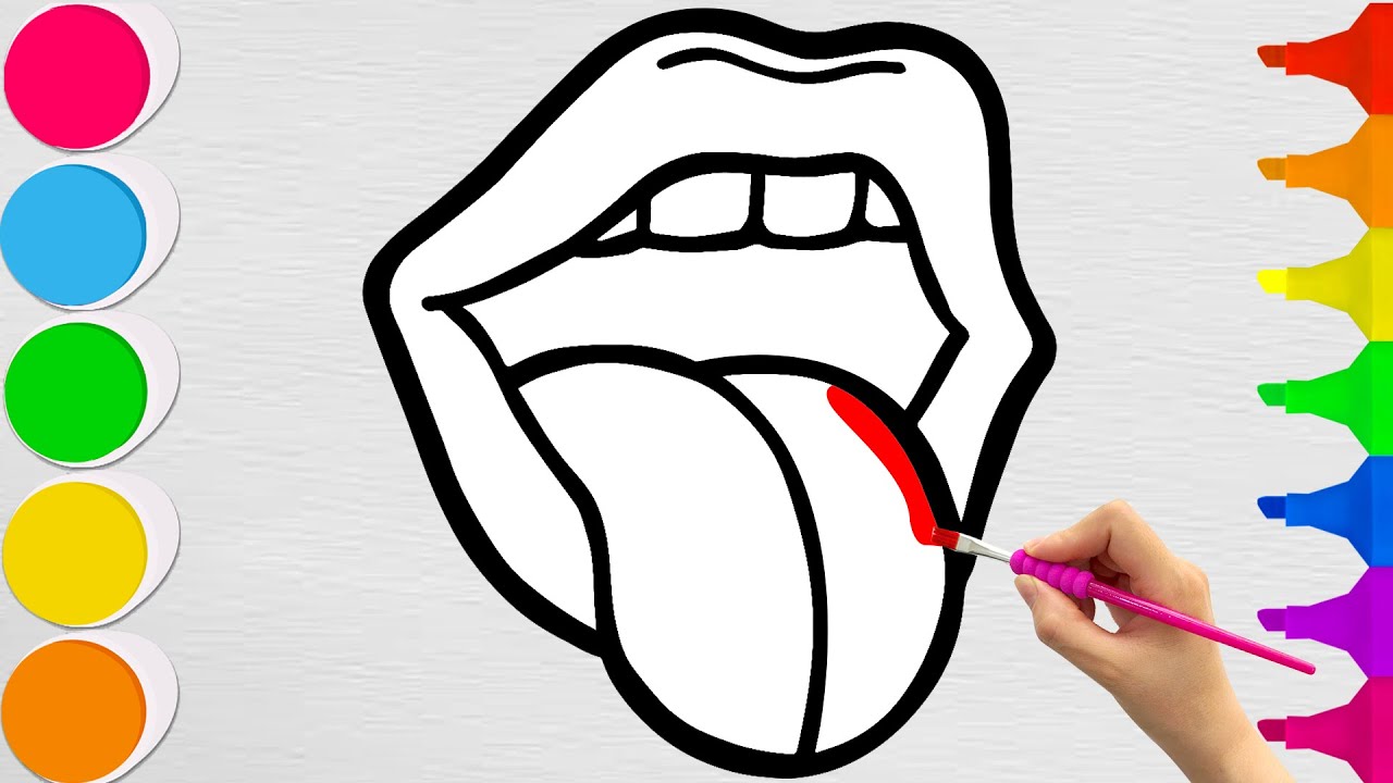 How to Draw Lips and Tongue | Easy Step by Step Drawing Tutorial for ...