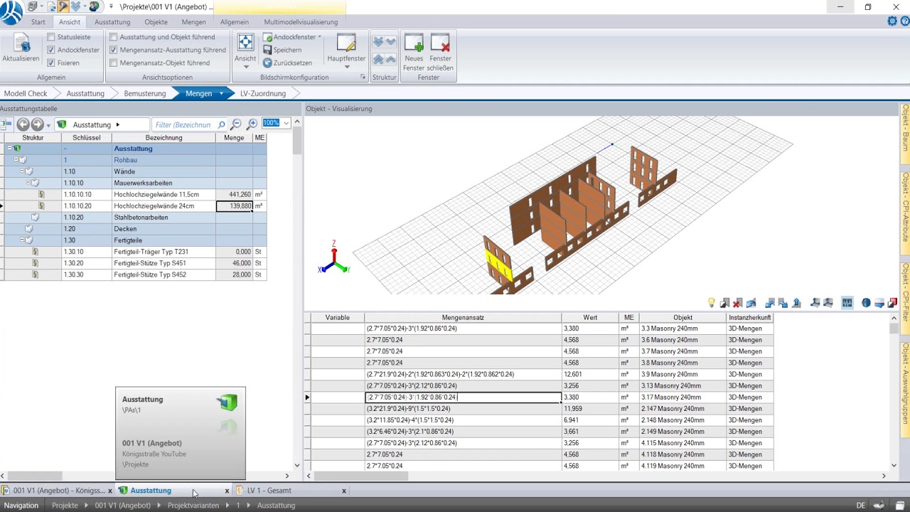 iTWO Tutorial: Mengenberechnung und LV Generierung - YouTube