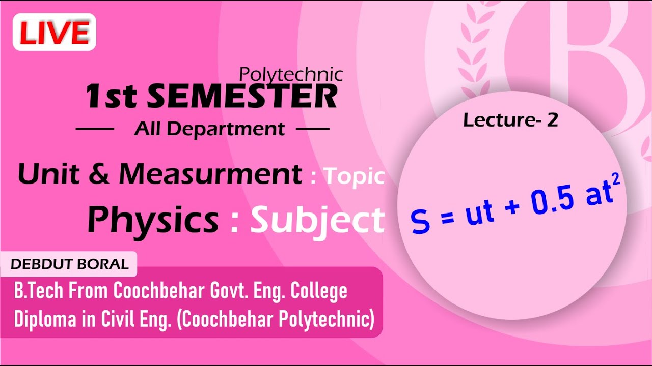 1st Year : Polytechnic|| PHYSICS :Unit-1 (Lecture-1) #wbscte # ...