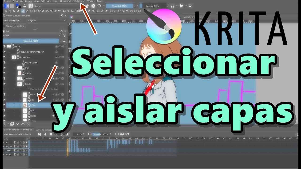 Tutorial Krita Selección y aislar capa - YouTube