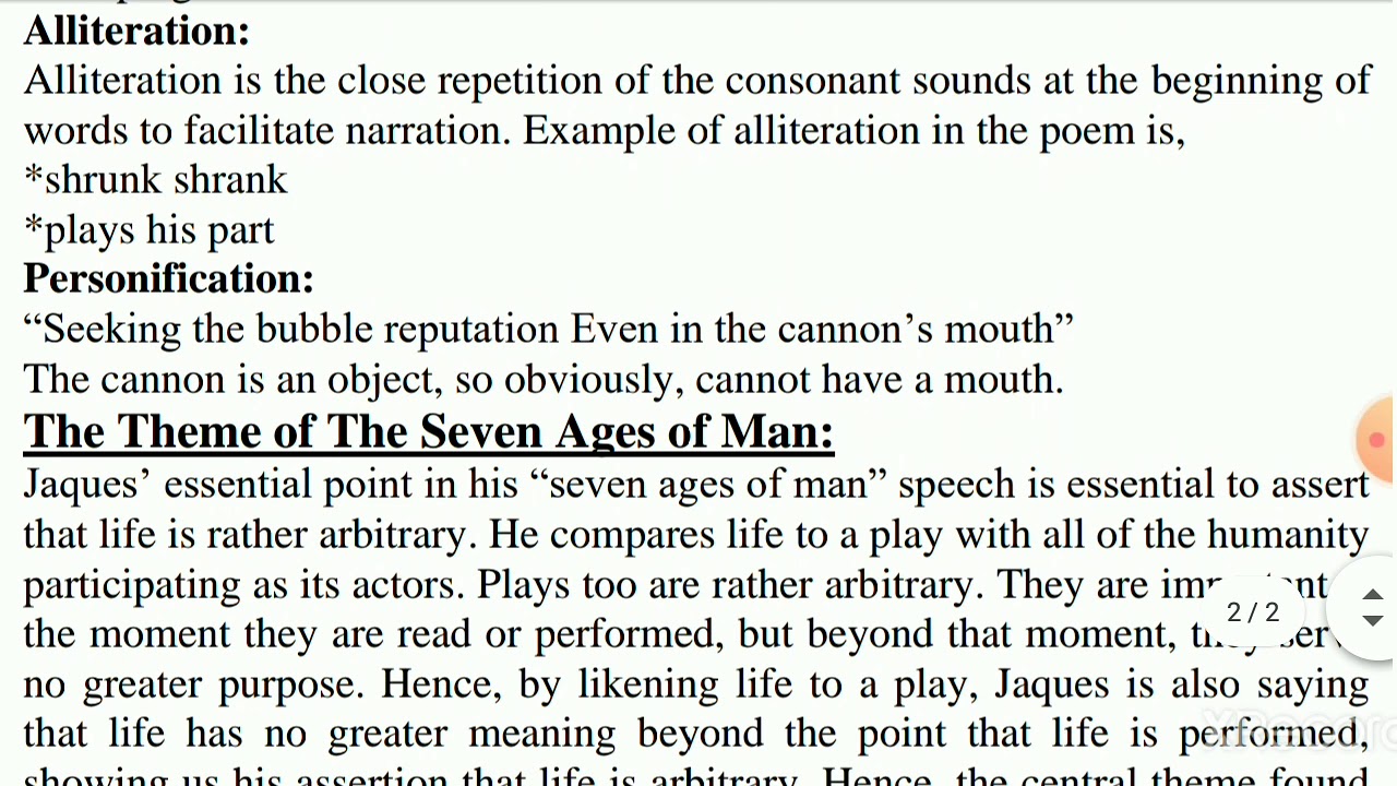 Critical Analysis of the poem 'The Seven Ages of Man' - YouTube