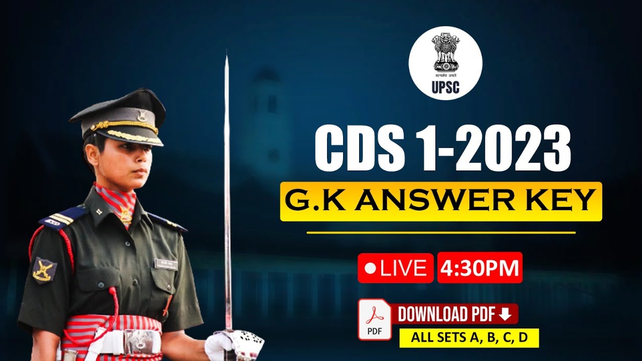 CDS 1 2023 GK Answer Key | CDS 1 2023 Answer Key for GK | CDS 1 2023 ...
