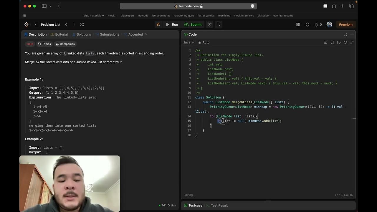 23. Merge k Sorted Lists - LeetCode Solution | Java - YouTube