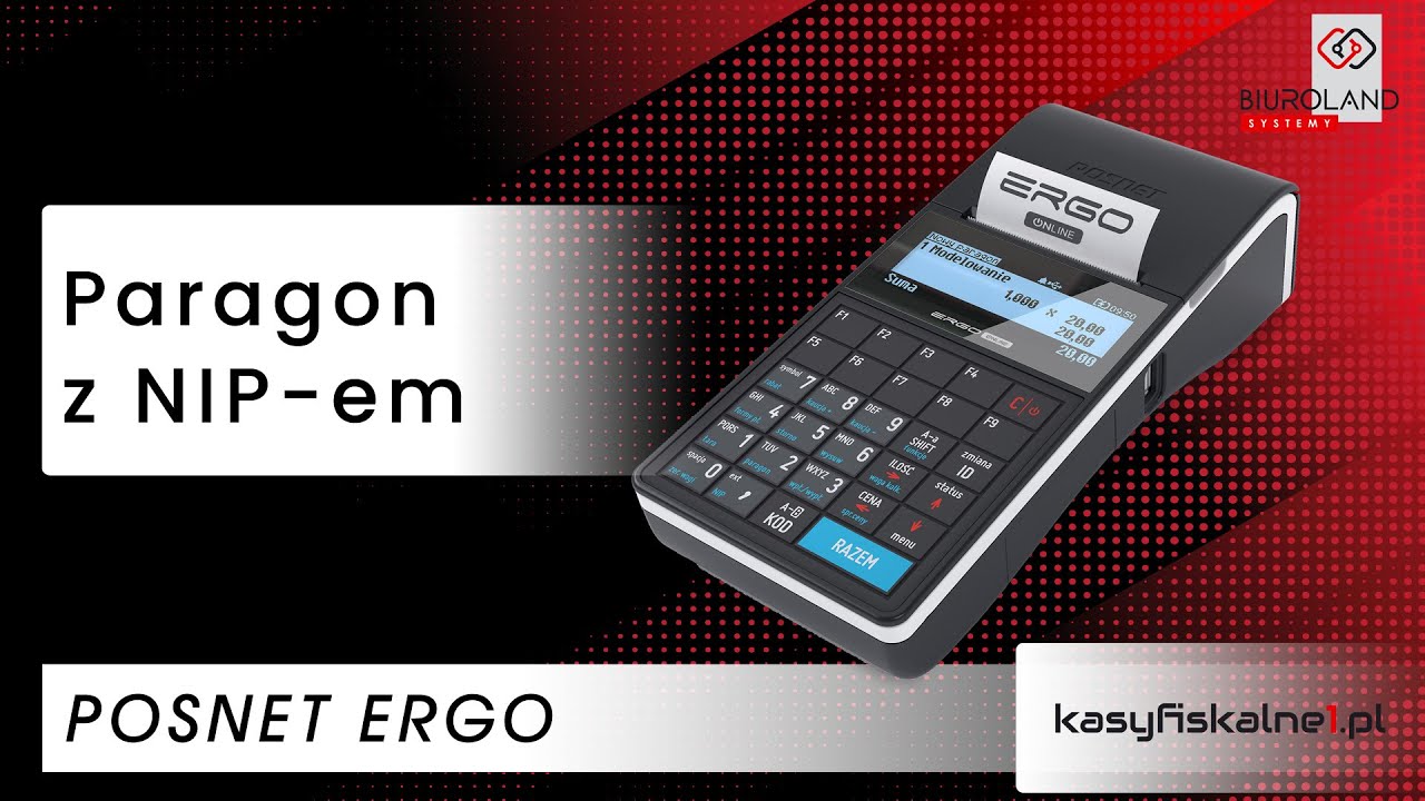 Paragon z NIP -em na kasie fiskalnej Posnet Ergo Online - YouTube