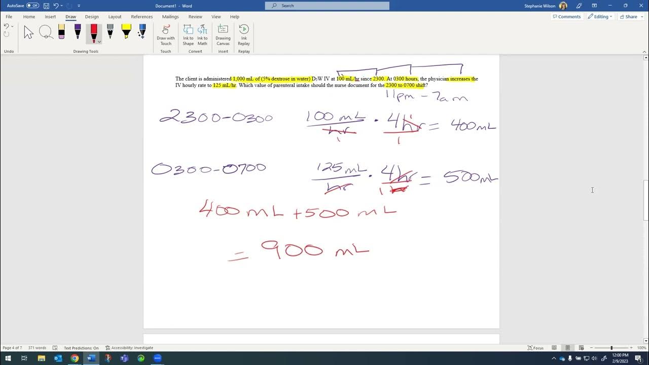 Calculating Parenteral Intake - YouTube