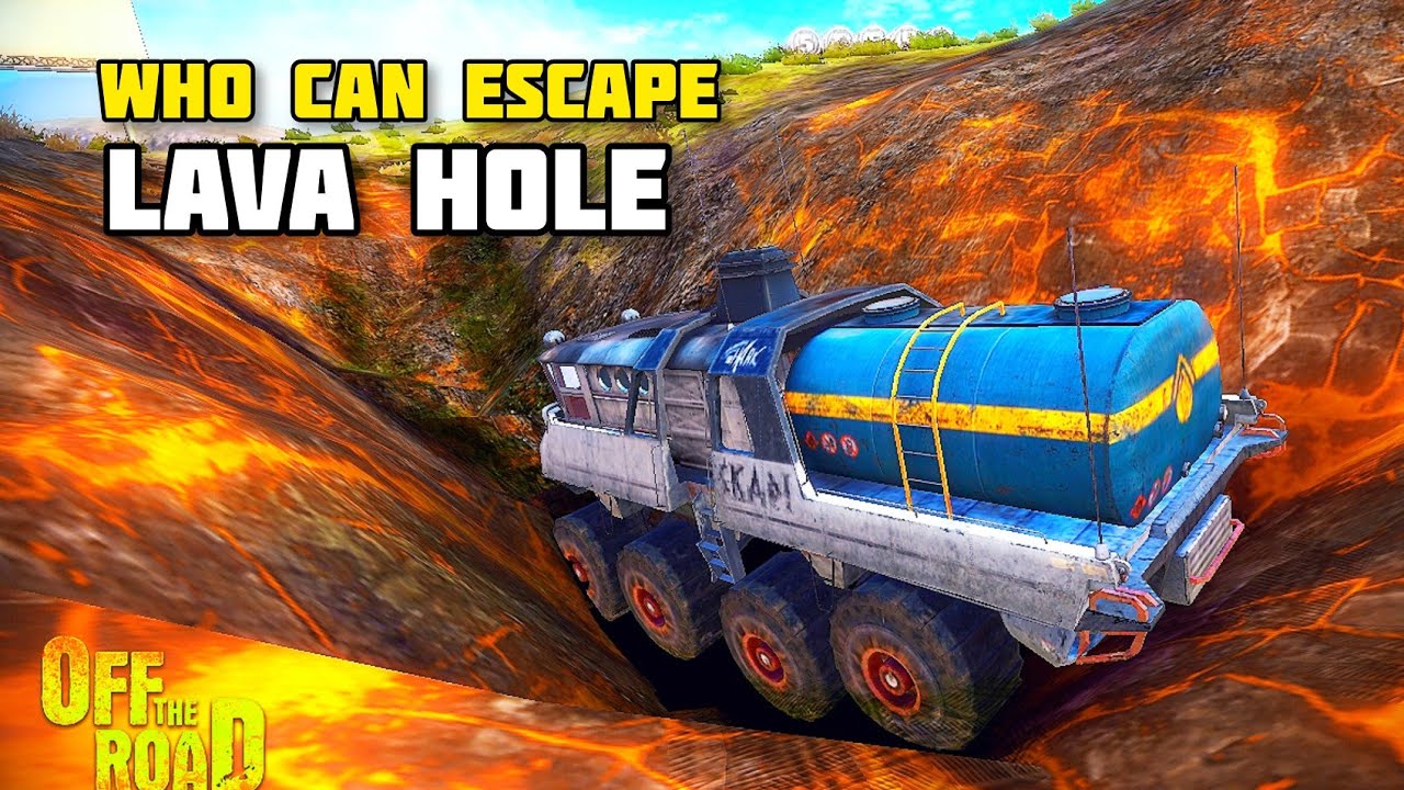 WHO CAN DRIVE ACROSS THIS GIANT LAVA HOLE? | OFF THE ROAD OPEN WORLD ...