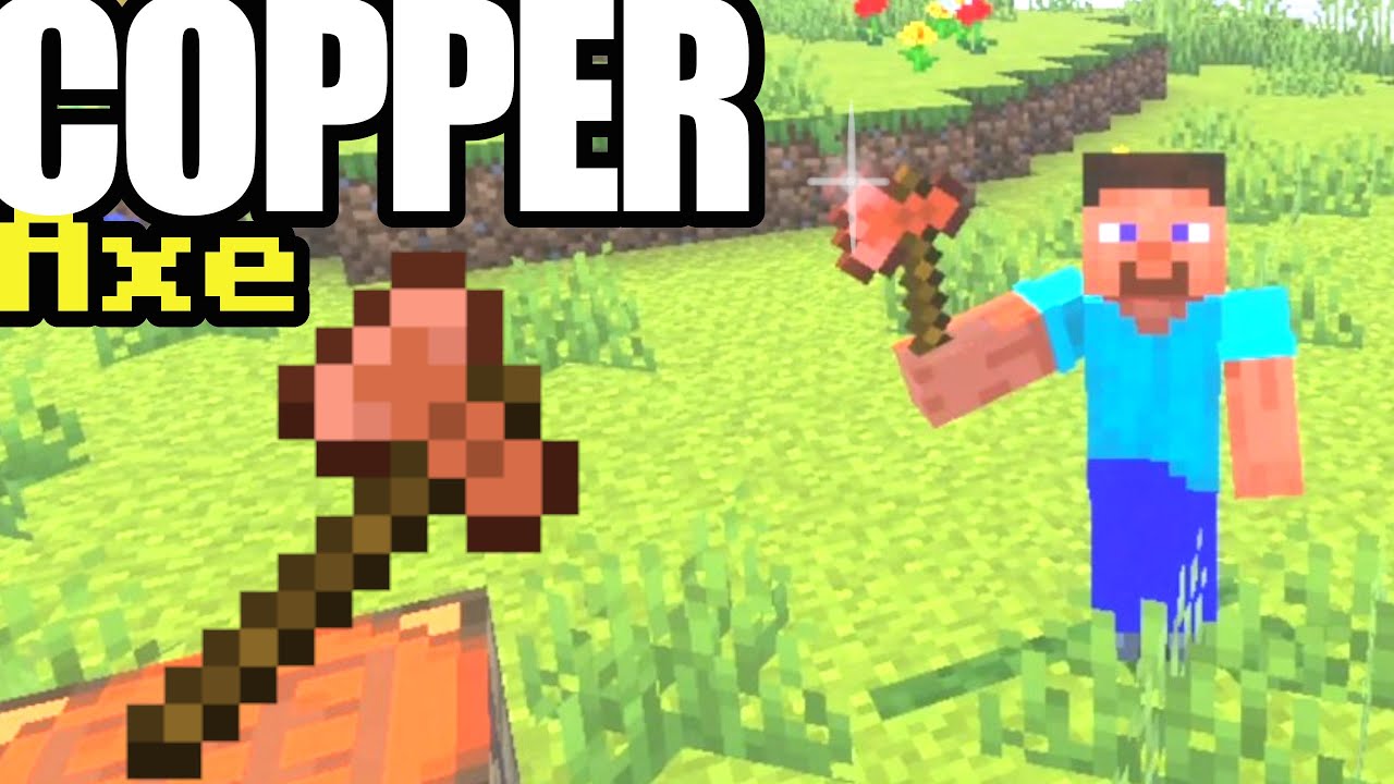 Make a Copper AXE in #minecraft - YouTube