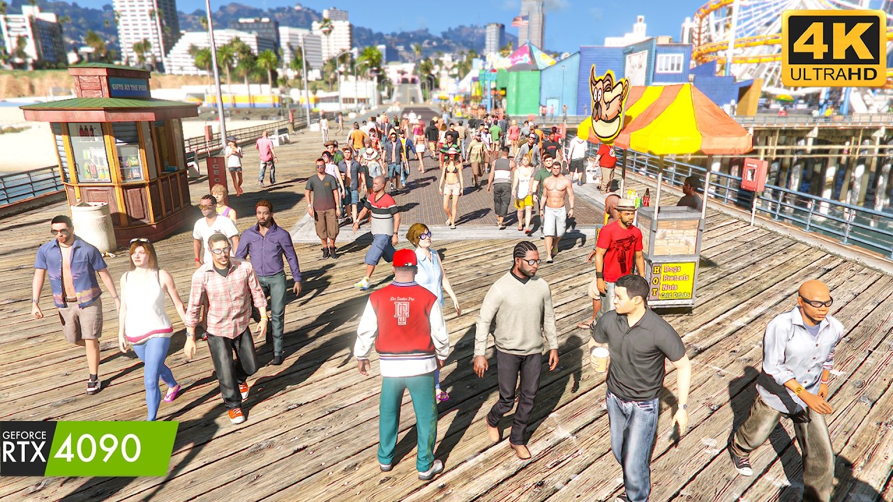 GTA 5 Extreme CROWD With Photorealistic Graphics🔥🔥 - GTA V ENHANCED ...