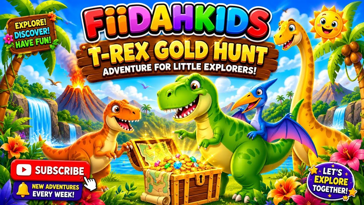 T-Rex Timmy and his dino friends adventure kids story - YouTube