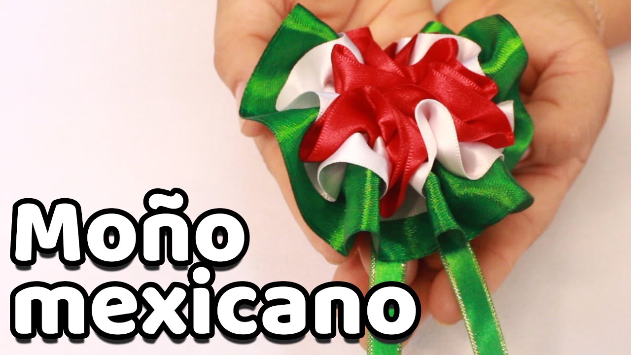Moño Tricolor MEXICANO para CABELLO 🎉🎀 Cómo HACER MOÑO TUTORIAL PASO a ...