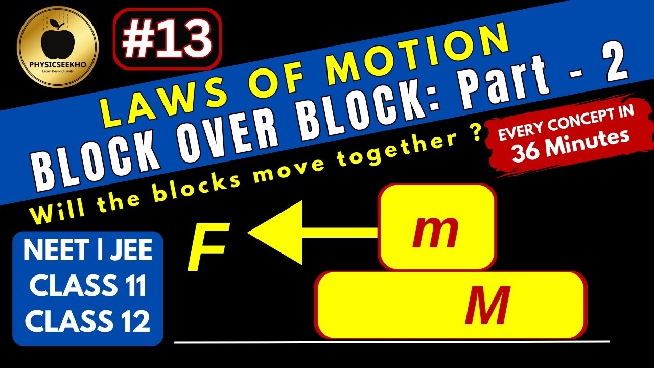 Newton's Laws of Motion #13 | BLOCK OVER BLOCK Part 2 | NEET JEE XII XI ...
