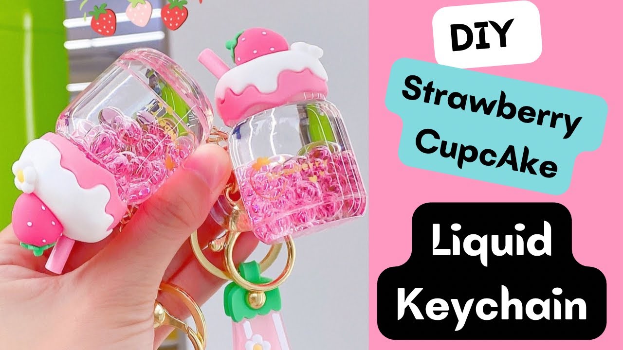 DIY Cute Liquid Keychain without hotglue/ DIY Cute Keychain At hone ...