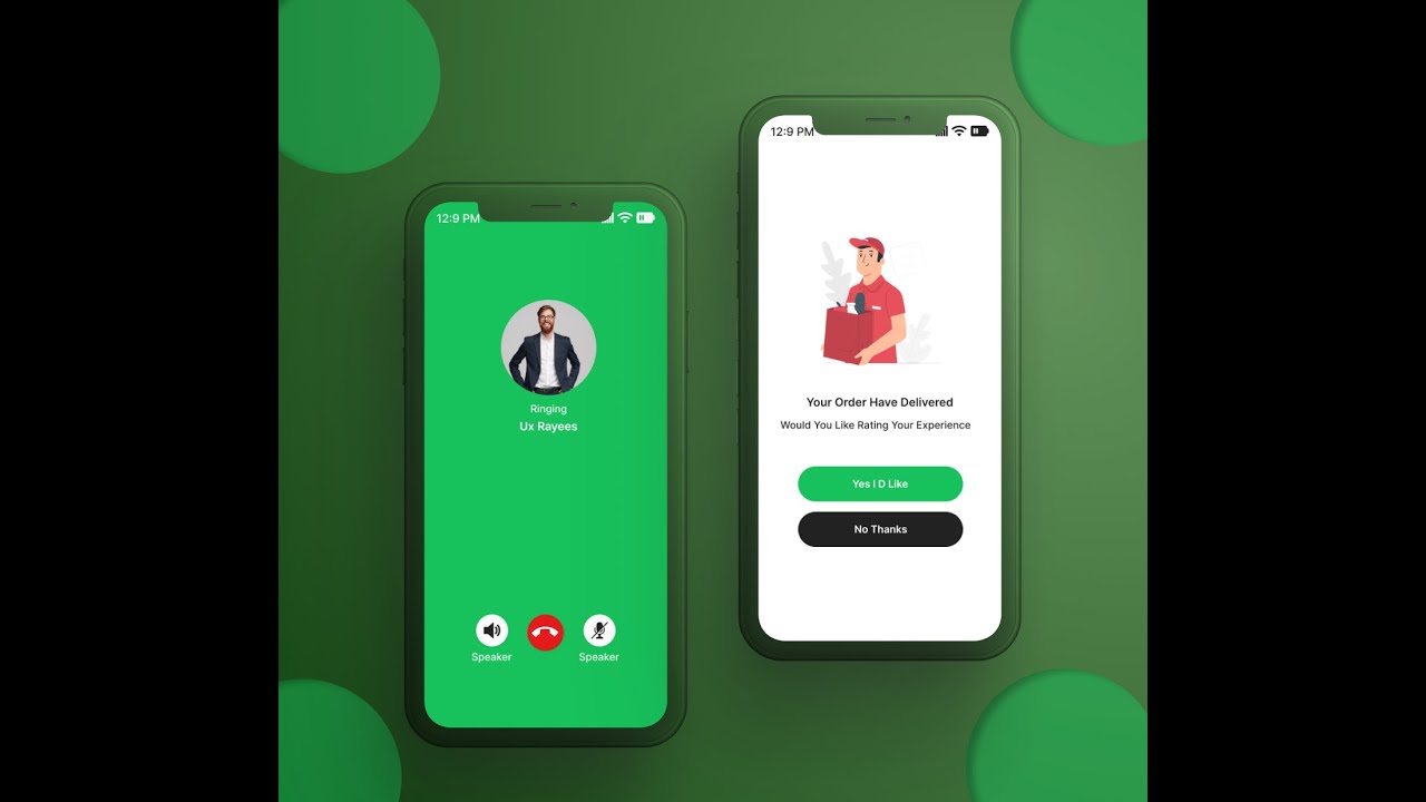 Today design call screen and order delivered screen grocery app ...