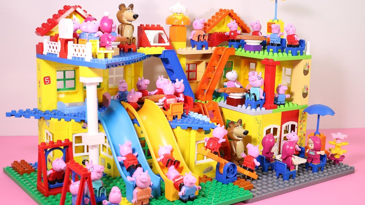 Peppa Pig House Building With Water Slide #5 - YouTube